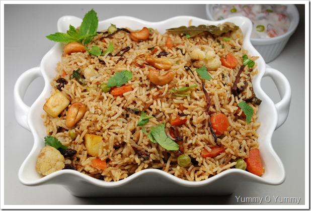 Hara Bhara Biriyani (Vegetable Biriyani) | Yummy O Yummy